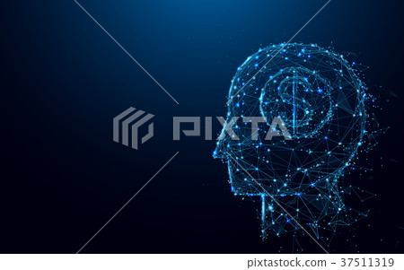 Abstract Head and Money dollar sign form lines - Stock Illustration ...