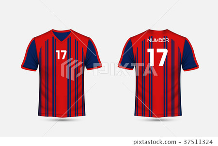 Red and blue stripe pattern sport football.-插圖素材 [37511324] - PIXTA圖庫