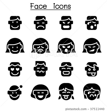 Human Face icon set - Stock Illustration [37511440] - PIXTA