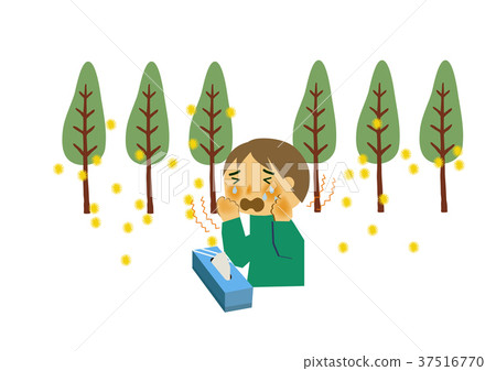 Illustration of hay fever and cedar. Image... - Stock Illustration ...