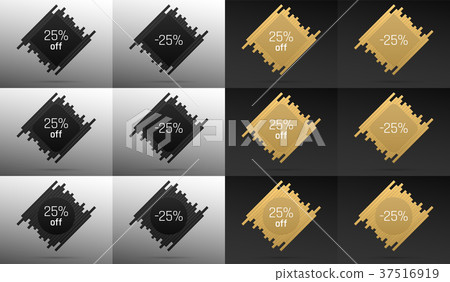 Creative Sale Banner with 25% Off. Price Discount - Stock Illustration ...