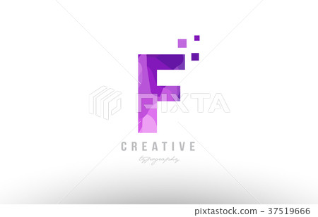 Pink alphabet letter logo f with squares - Stock Illustration [37519666 ...