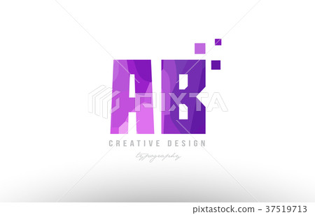 ab a b pink alphabet letter logo with squares - Stock Illustration ...