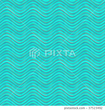 Teal wavy striped background - Stock Illustration [37523492] - PIXTA
