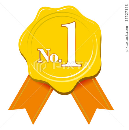 NO.1 number one | Label stamp with ribbon on... - Stock Illustration ...