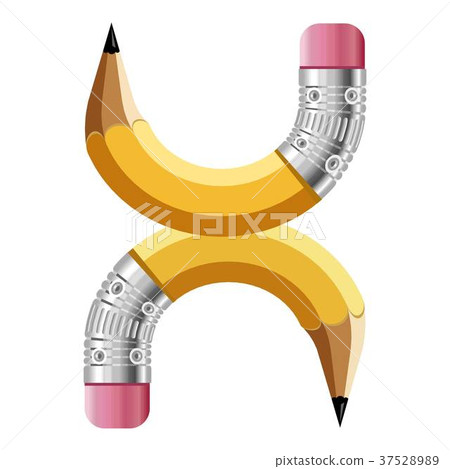 Letter x pencil icon, cartoon style - Stock Illustration [37528989] - PIXTA