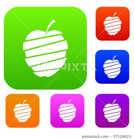 Sliced apple set color collection - Stock Illustration [37529023] - PIXTA