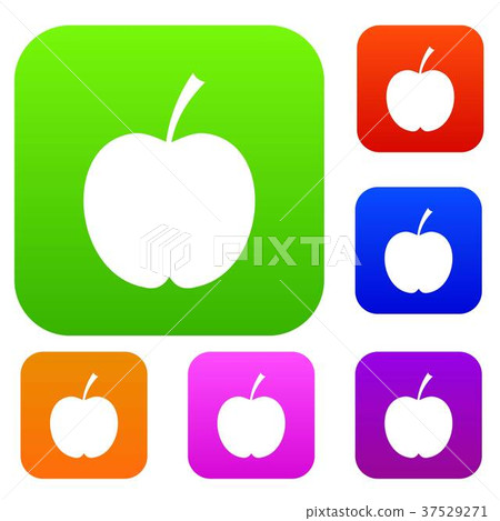 Checkered apple set color collection - Stock Illustration [37529271 ...