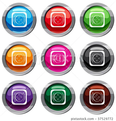 Clothing square button set 9 collection - Stock Illustration [37529772 ...