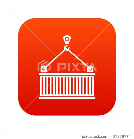 Crane with load icon digital red - Stock Illustration [37529774] - PIXTA