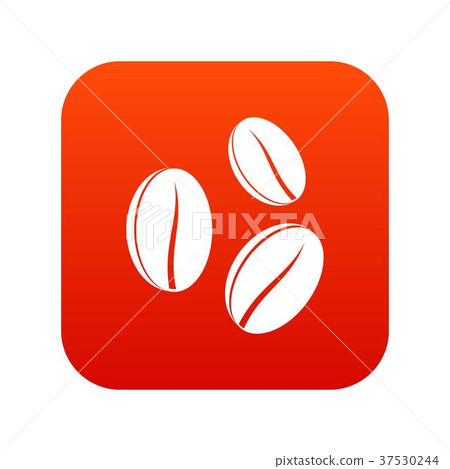 Coffee beans icon digital red - Stock Illustration [37530244] - PIXTA