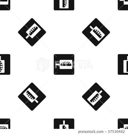 Bread baking pattern seamless black - Stock Illustration [37530482] - PIXTA