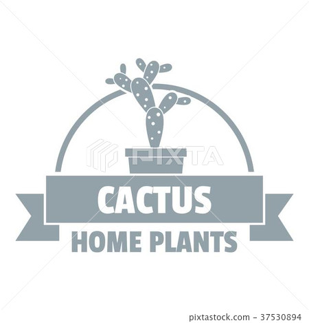Home cactus logo, simple gray style - Stock Illustration [37530894] - PIXTA
