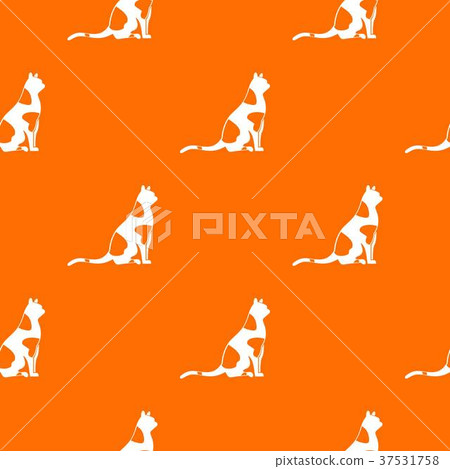 Sitting cat pattern seamless - Stock Illustration [37531758] - PIXTA