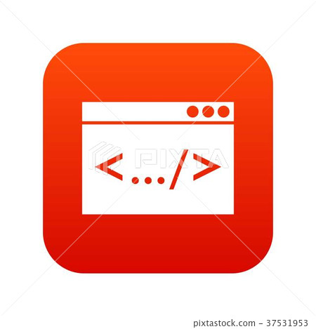 Code window icon digital red - Stock Illustration [37531953] - PIXTA