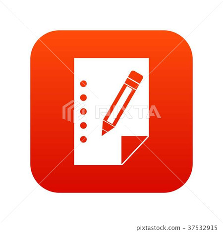 Notebook icon digital red - Stock Illustration [37532915] - PIXTA