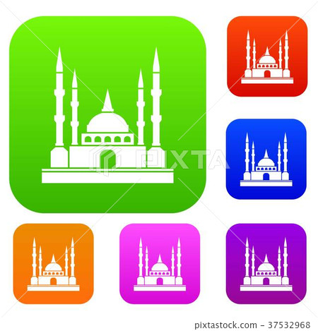 Mosque set color collection - Stock Illustration [37532968] - PIXTA