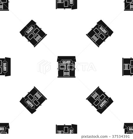 Western saloon pattern seamless black - Stock Illustration [37534391 ...