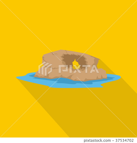 Cliff icon, flat style - Stock Illustration [37534702] - PIXTA