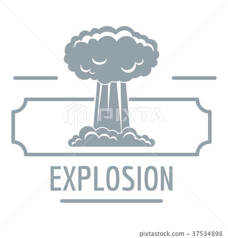 Smoke explosion logo, simple gray style - Stock Illustration [37534898 ...