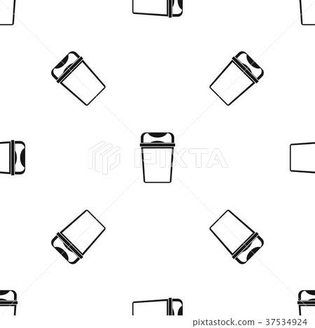 Trash can pattern seamless black - Stock Illustration [37534924] - PIXTA