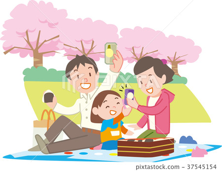 Hanami family 02 - Stock Illustration [37545154] - PIXTA