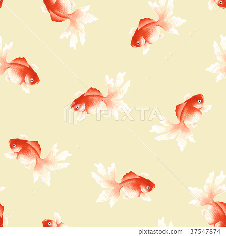 Japanese Pattern Goldfish - Stock Illustration [37547874] - PIXTA
