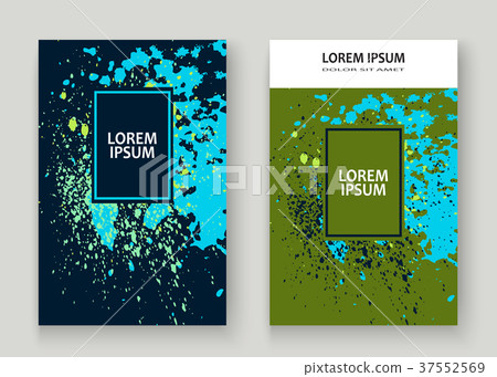 Neon explosion paint splatter artistic cover frame - Stock Illustration ...