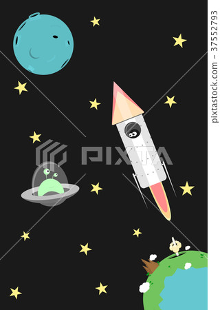 Vector cartoon cosmos illustration - Stock Illustration [37552793] - PIXTA