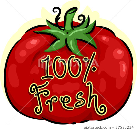Tomato Fresh Label Illustration - Stock Illustration [37553234] - PIXTA