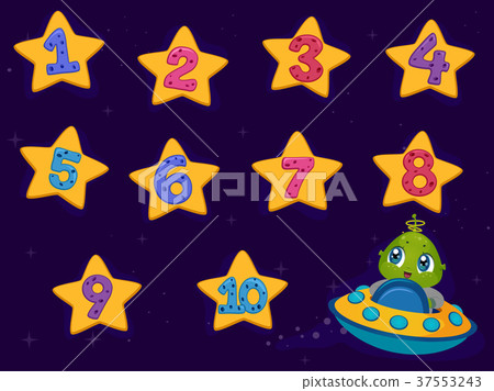 Alien Stars One to Ten Illustration-插圖素材 [37553243] - PIXTA圖庫