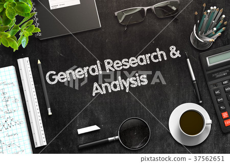General Research and Analysis Concept. 3D render. - Stock Illustration ...