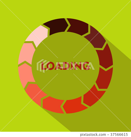 Circle loading icon, flat style - Stock Illustration [37566615] - PIXTA