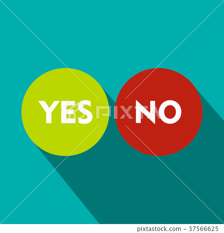 Yes and No icon, flat style-插圖素材 [37566625] - PIXTA圖庫
