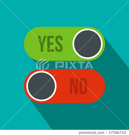 Yes and No button icon, flat style - Stock Illustration [37566728] - PIXTA