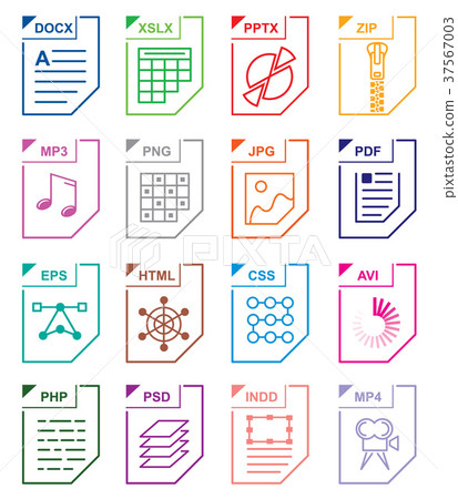 File format set icons - Stock Illustration [37567003] - PIXTA