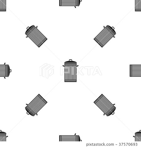 Trash can pattern seamless black - Stock Illustration [37570693] - PIXTA