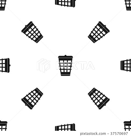 Trash can pattern seamless black - Stock Illustration [37570697] - PIXTA