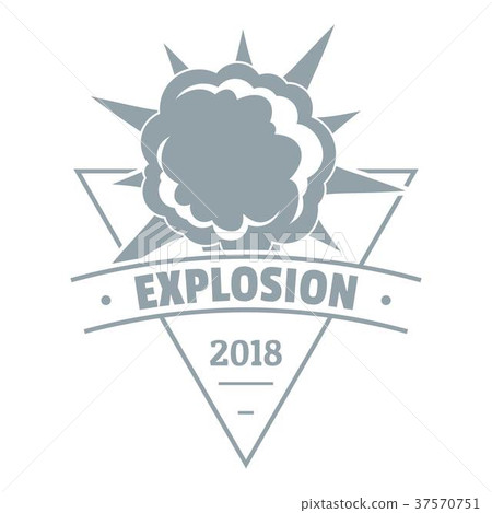 Powerful explosion logo, simple gray style - Stock Illustration ...