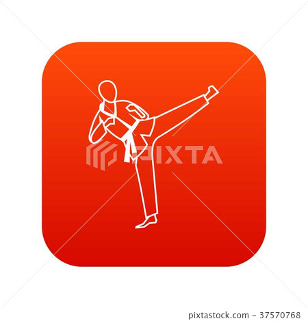 Wushu master icon digital red - Stock Illustration [37570768] - PIXTA