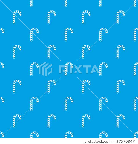 Candy cane pattern seamless blue - Stock Illustration [37570847] - PIXTA
