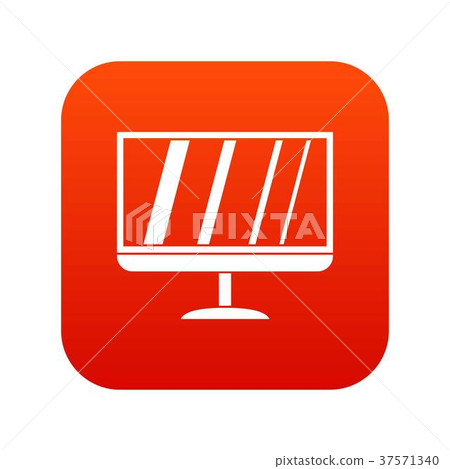 TV icon digital red - Stock Illustration [37571340] - PIXTA