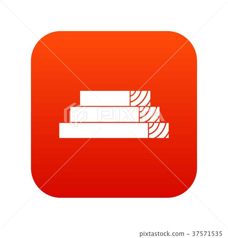 Wooden planks icon digital red - Stock Illustration [37571535] - PIXTA