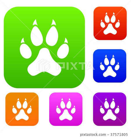 Cat paw set color collection - Stock Illustration [37571805] - PIXTA