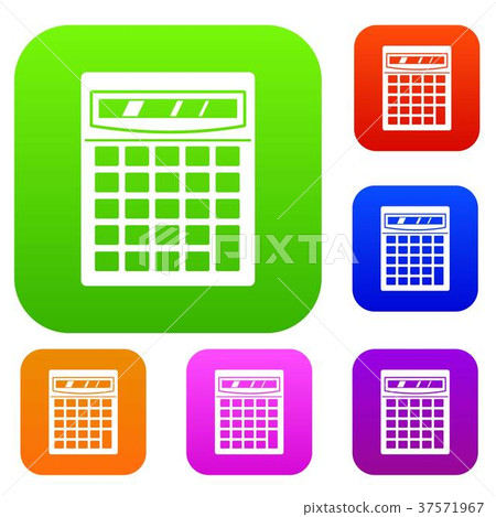 Electronic calculator set color collection - Stock Illustration ...