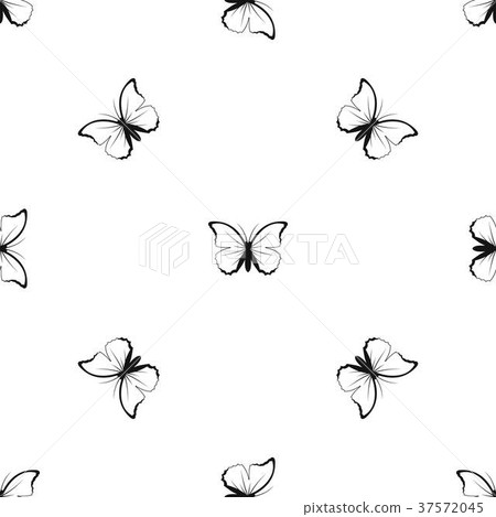 Butterfly pattern seamless black - Stock Illustration [37572045] - PIXTA