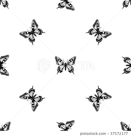 Butterfly pattern seamless black - Stock Illustration [37572177] - PIXTA