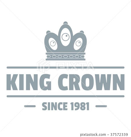 Classic king logo, simple gray style - Stock Illustration [37572339 ...