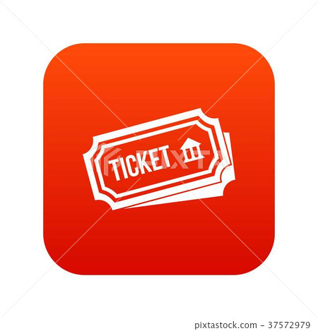 Ticket icon digital red - Stock Illustration [37572979] - PIXTA