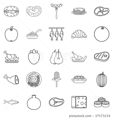 Gastronomic hobby icons set, outline style - Stock Illustration ...